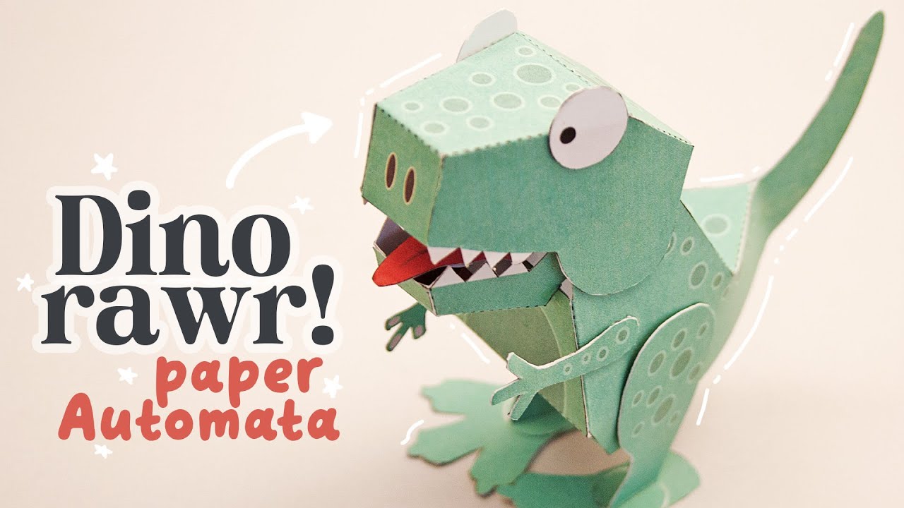 🦖 Lil Dinosaur Automata moving toy 🦖 (automata papercraft) - YouTube