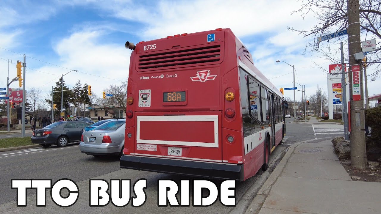 TTC Route 88A Bus Ride from St Clair Station to Thorncliffe and Overlea ...
