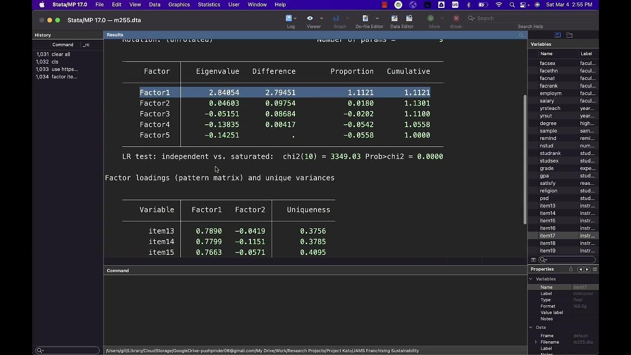 Factor Analysis STATA - YouTube