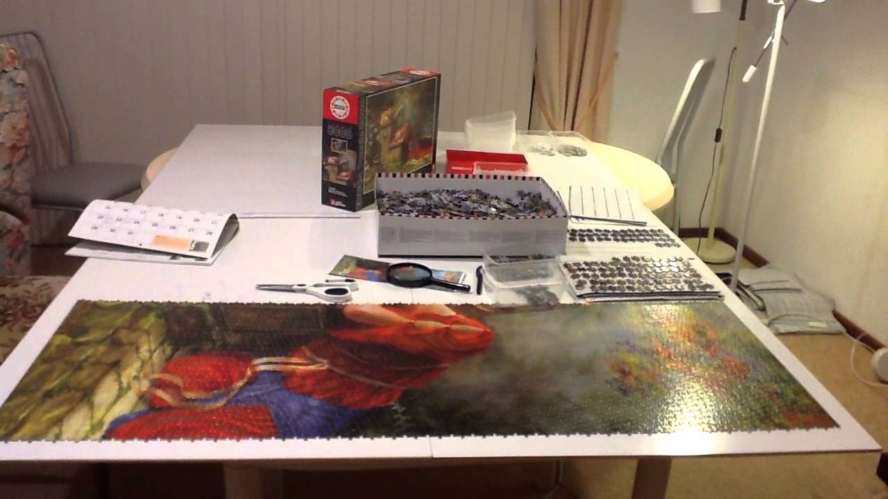 2000 pieces of 8000 piece jigsaw puzzle completed. - YouTube