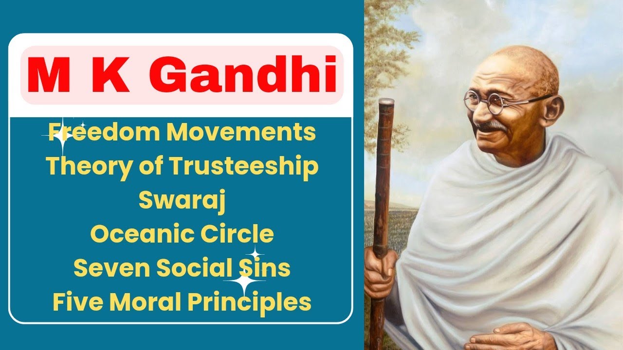 M K Gandhi | Freedom Movements | Swaraj | Trusteeship | UGC NET/JRF ...