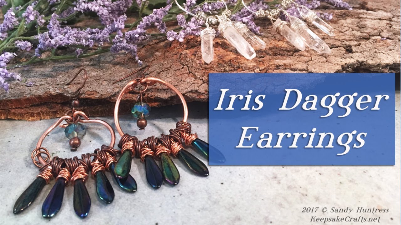Blue Iris Dagger Bead Dangle Earrings-Jewelry Tutorial - YouTube