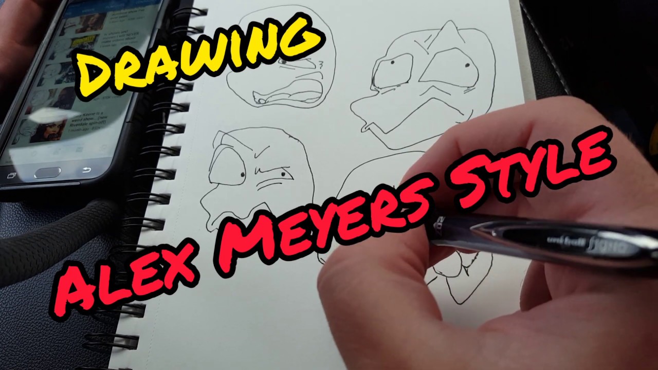 Drawing Alex Meyers Style for Daily Drawing #094 - YouTube