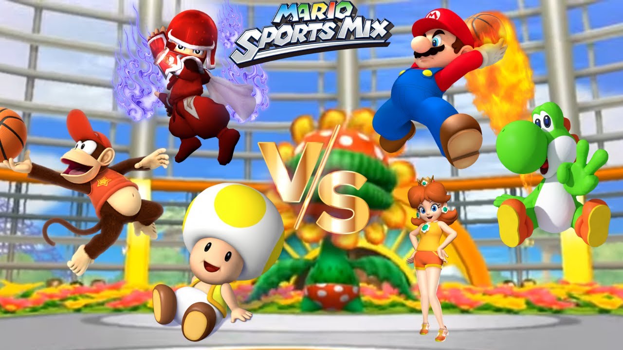 Mario Sports Mix Basketball: Team Ninja vs Team Mario - YouTube