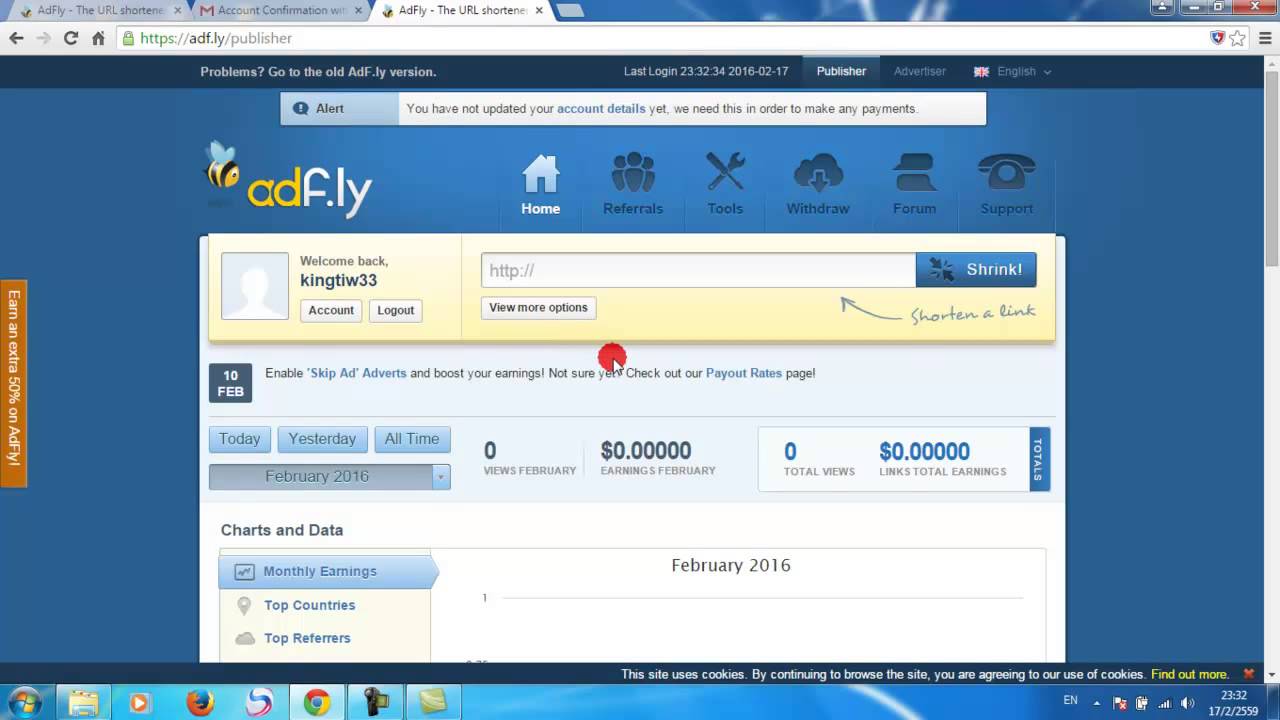 วิธีสมัคร AdFly และสร้างรายได้จาก AdFly - YouTube