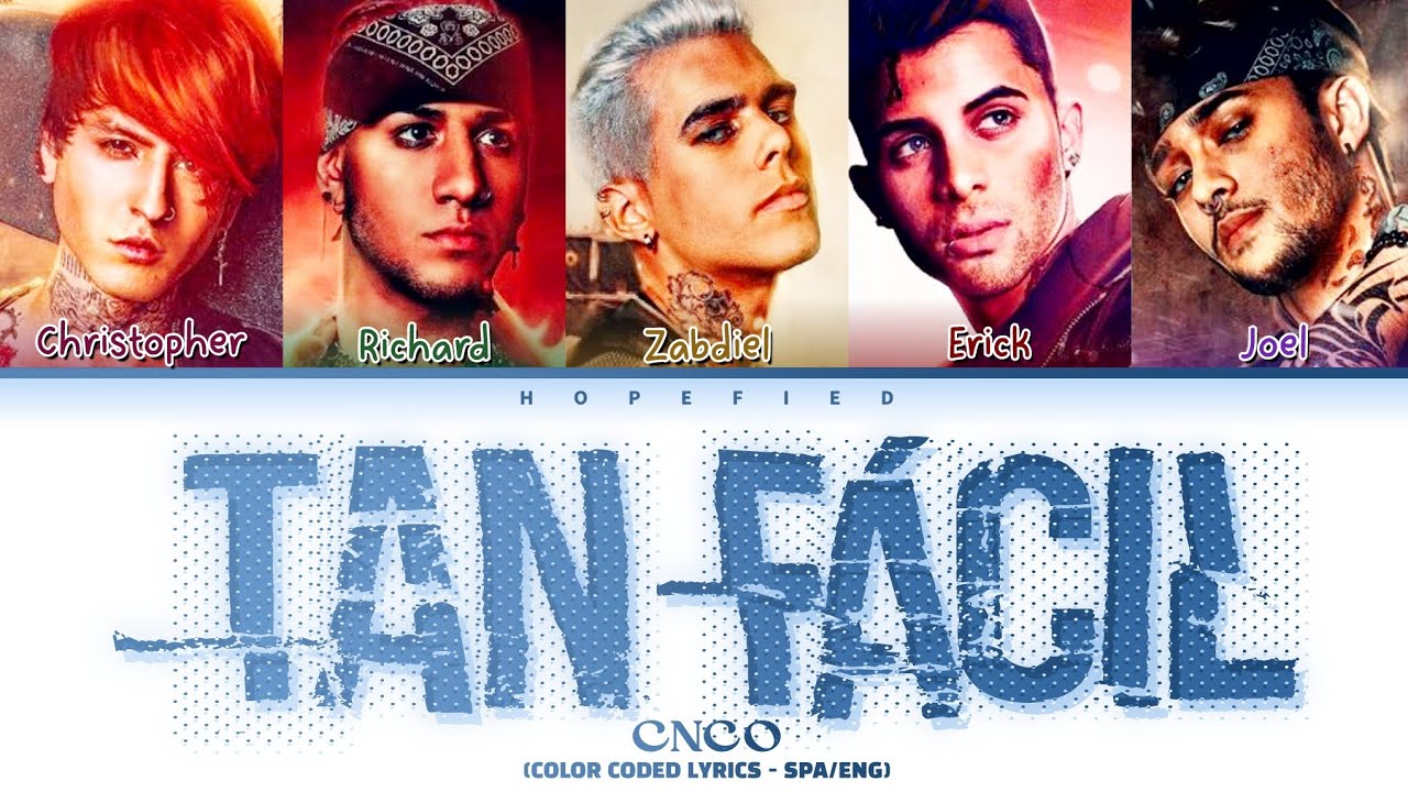 CNCO - Tan Fácil (Color Coded Lyrics) - YouTube