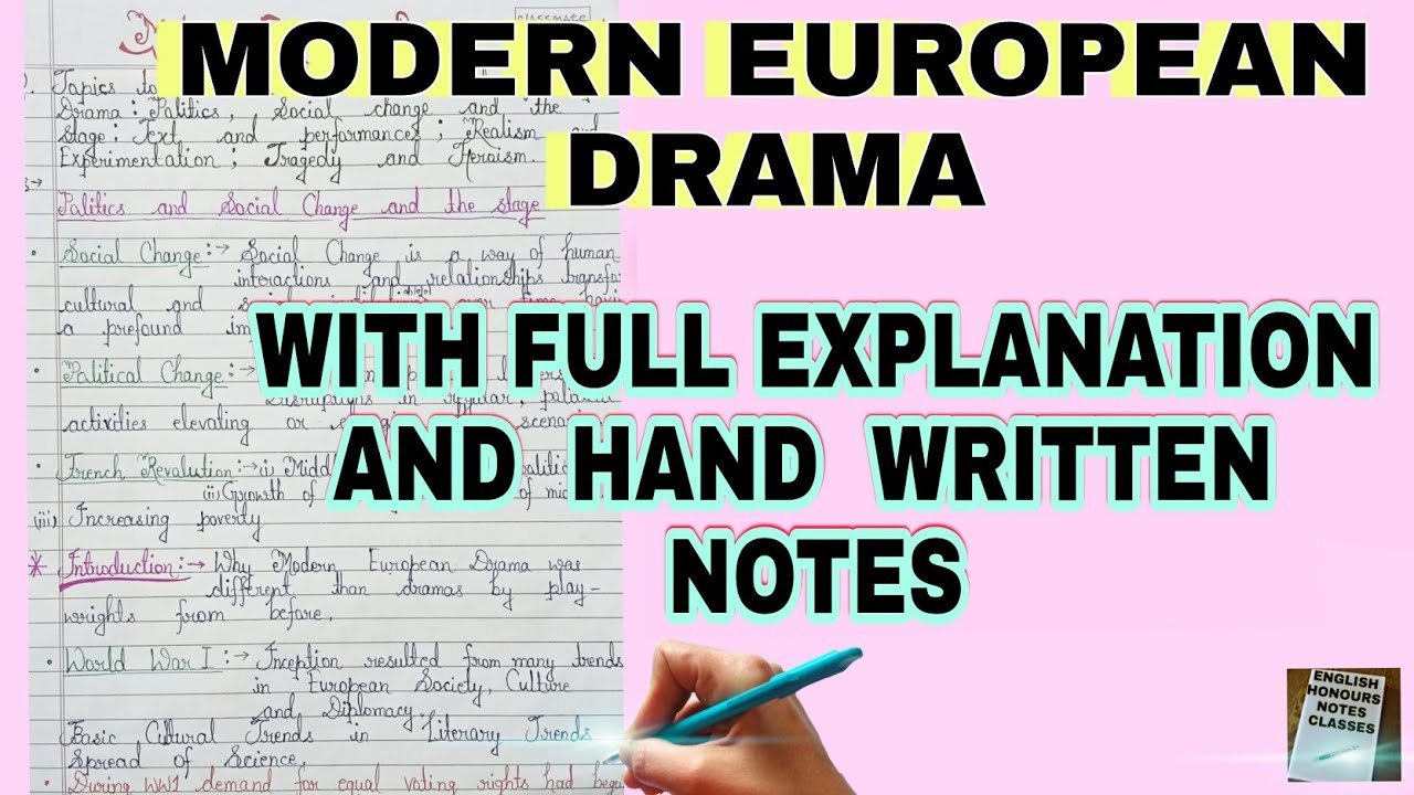 Modern European Drama Full Explaination With Notes #2022 #vbu #sem6 ...