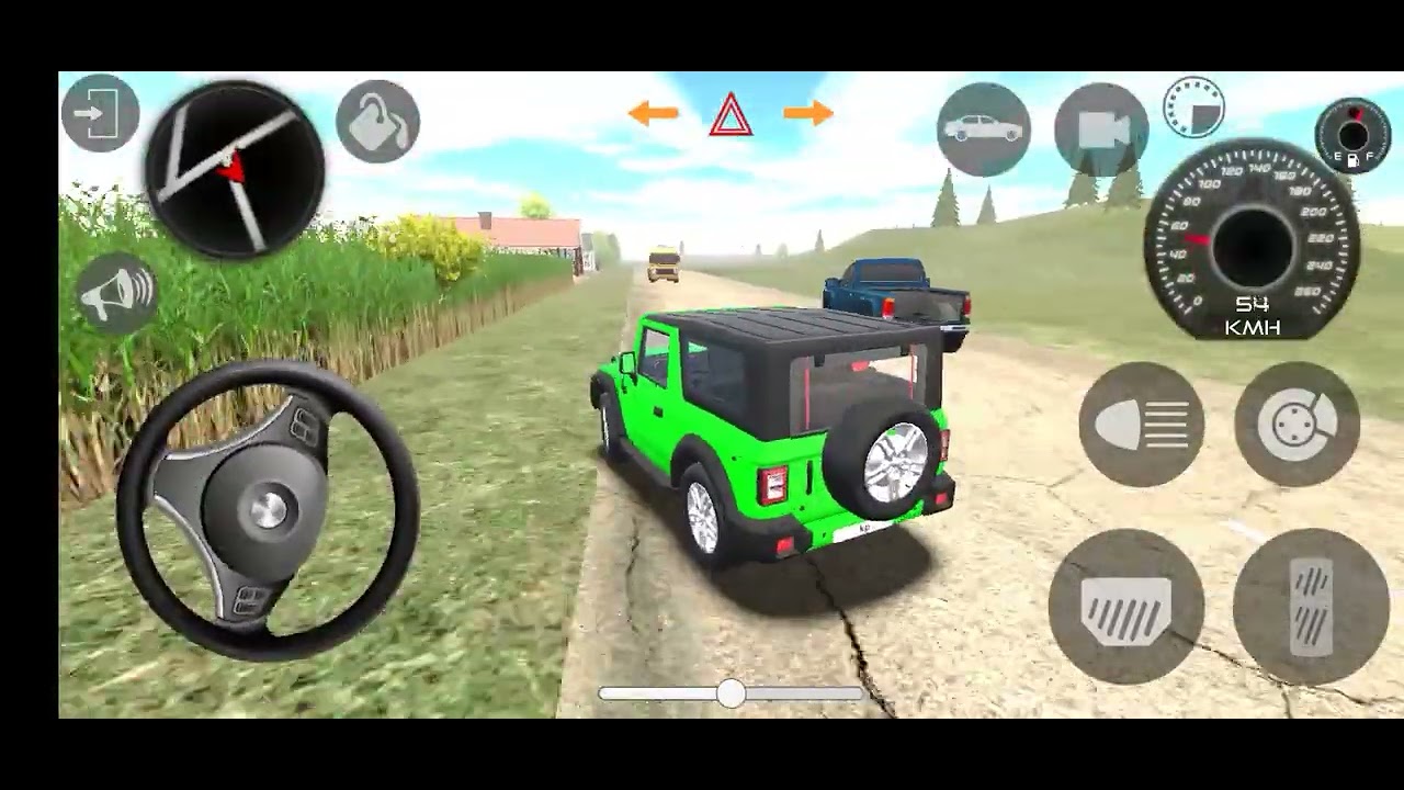 new green colour super price mahindra thar super stund game video ...