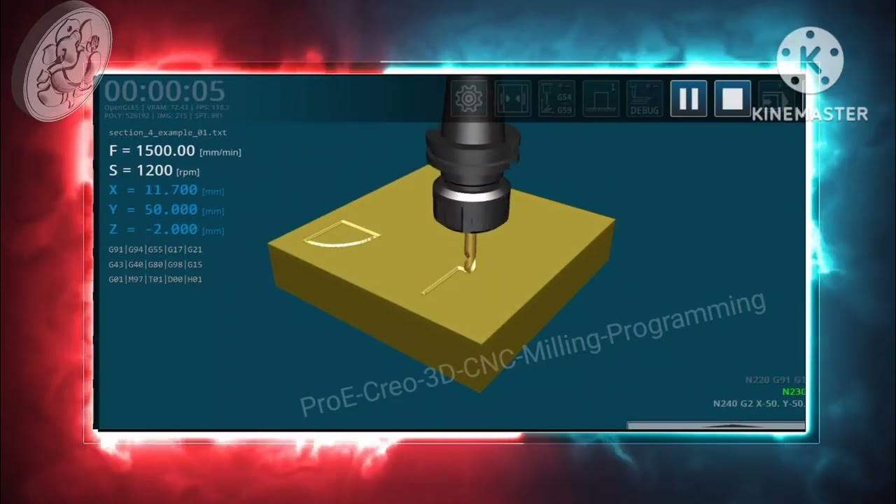 ProE-Creo-3D-CNC-Milling-Programming codeing No:- 21 - YouTube