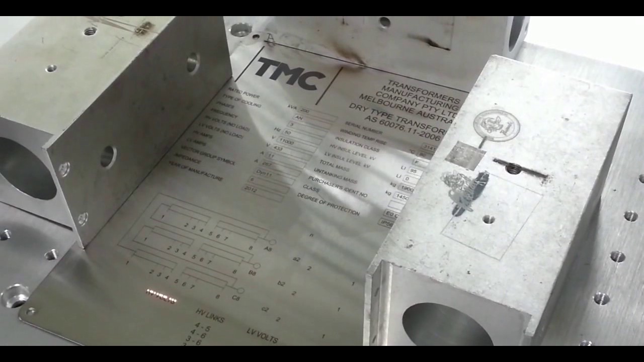 stainless steel label laser engraving, nameplate fiber laser marking ...