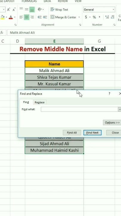 Remove Middle Name in Excel#exceltips#excel#exceltutorial#microsoft#shorts - YouTube