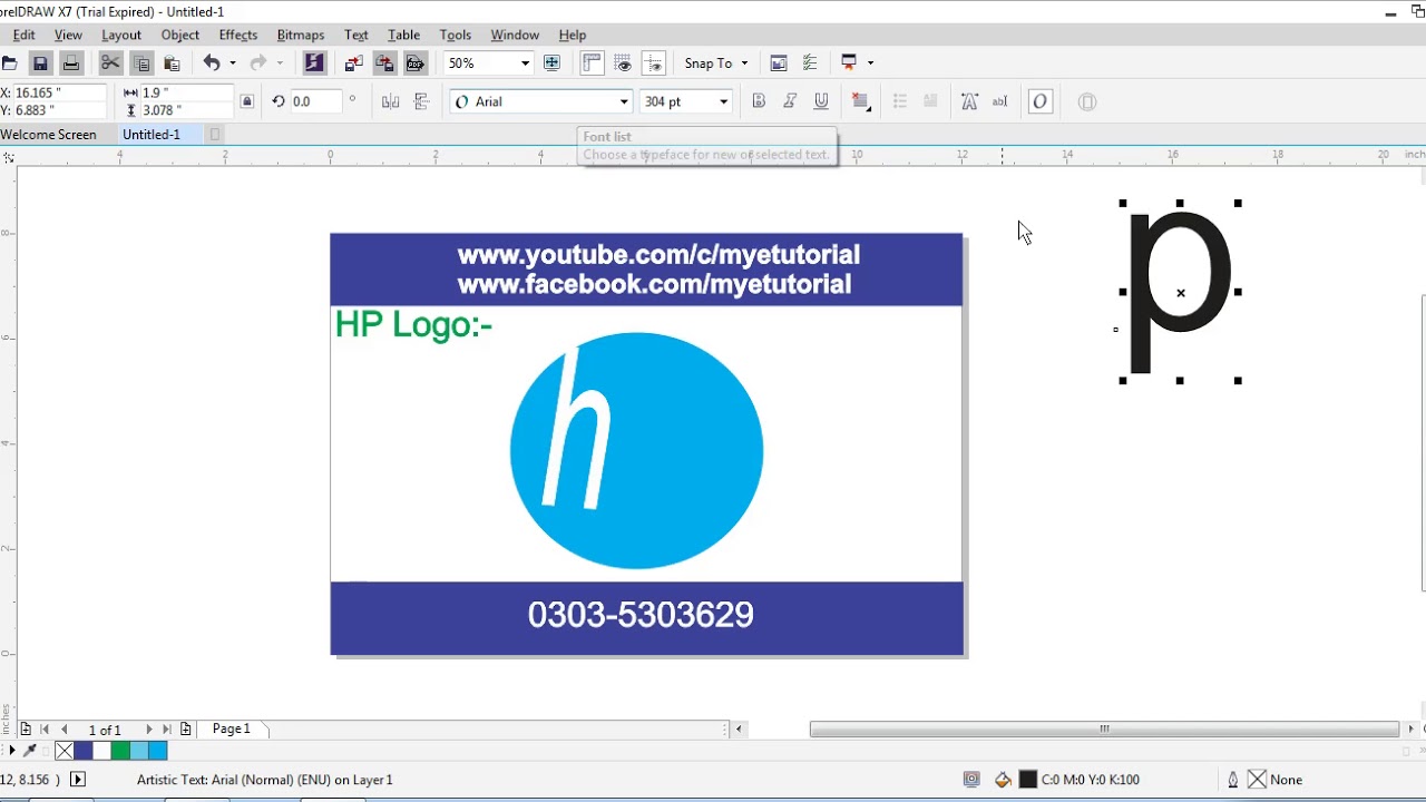 HP Logo In Corel Draw X7 - Project 6 - YouTube