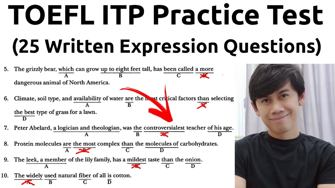 A Full TOEFL Structure Practice Test with ANSWERS part 2 - YouTube