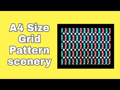 A4 Size Grid Pattern Scenery| #2| Easy and simple Scenery - YouTube