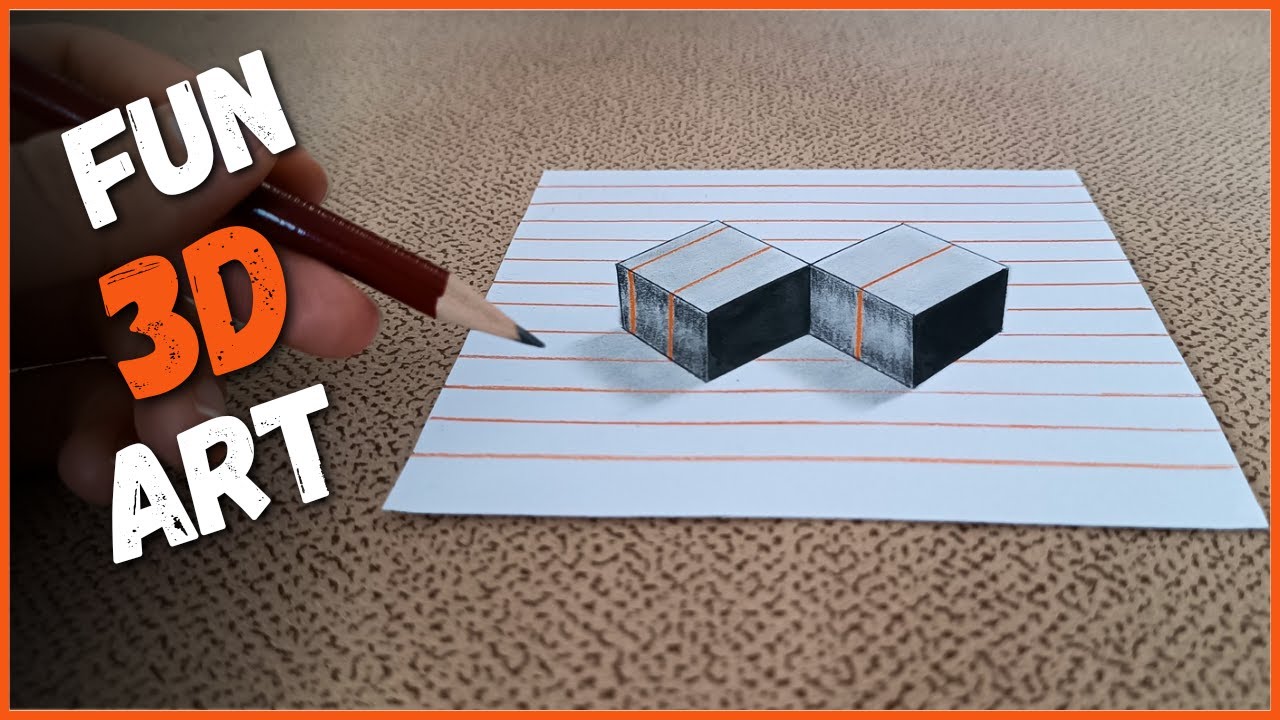 fun 3d art: very easy and fun 3d drawing on paper - YouTube