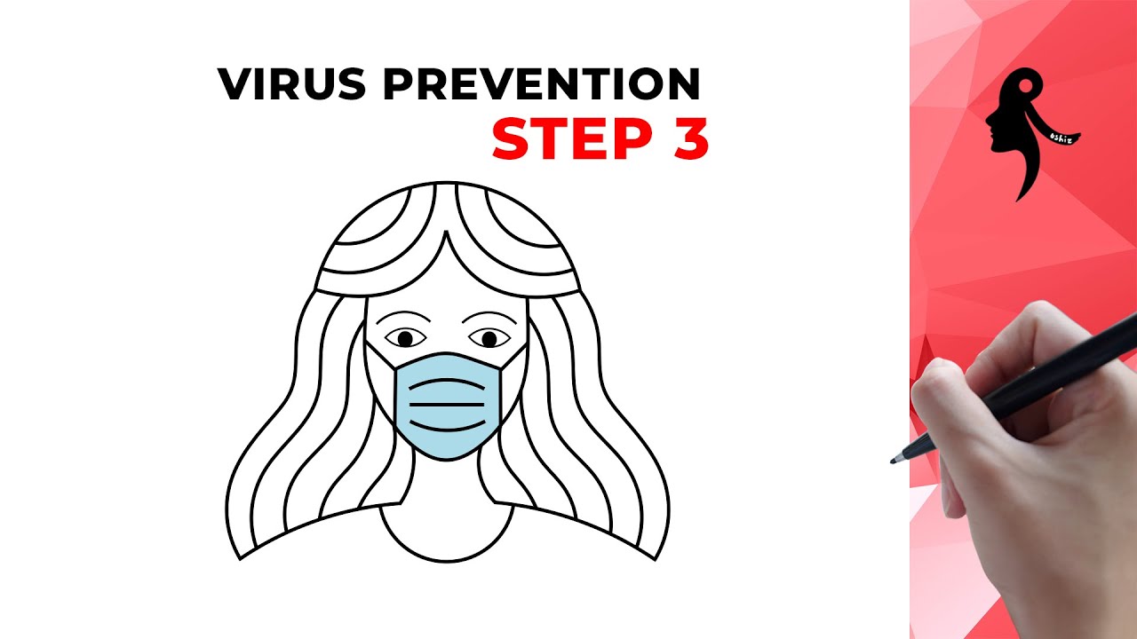 HOW TO DRAW FACE MASK | CORONAVIRUS PREVENTION STEP 3 - YouTube