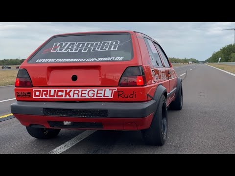 💥Wappler dreht auf💥 1300hp VW Golf 2 R30 Turbo DSG S-Turbotechnik @ TTT Half Mile 30.07.2022
