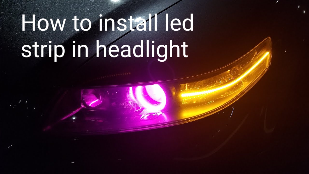 HOW TO INSTALL LED SWITCHBACK STRIP IN HEADLIGHT TUTORIAL - YouTube