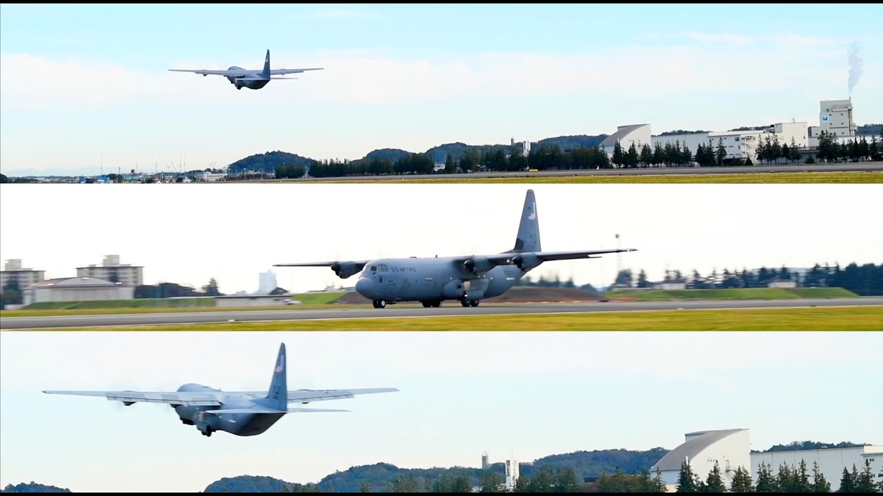 "Taking Off: Three C-130J Super Hercules at Yokota Air Base - Exercise ...