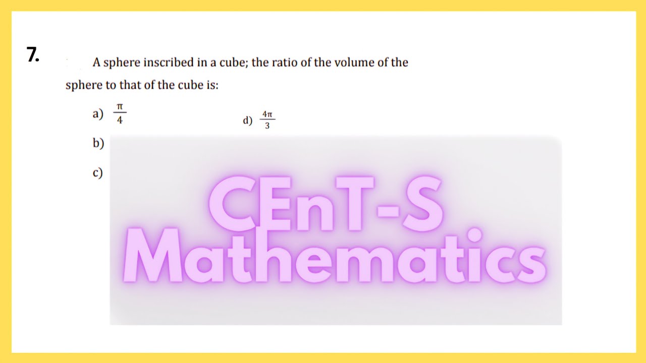 CEnT-S Mathematics Question 7 - YouTube