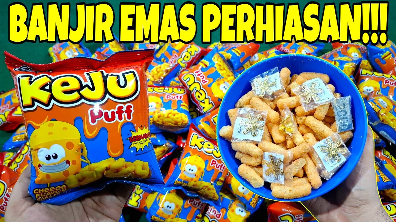 WOW!!! BANJIR EMAS PERHIASAN!!! UNBOXING CIKI KEJU PUFF BERHADIAH - YouTube