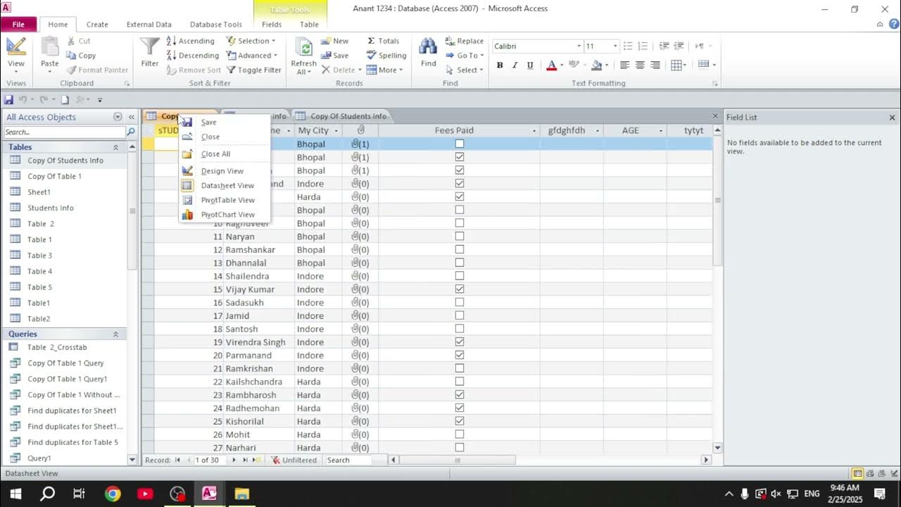 MS ACCESS का पूरा कोर्स सीखे ll Learn MS ACCESS Full Course ll Part-7 MS ACCESS Tutorial - YouTube
