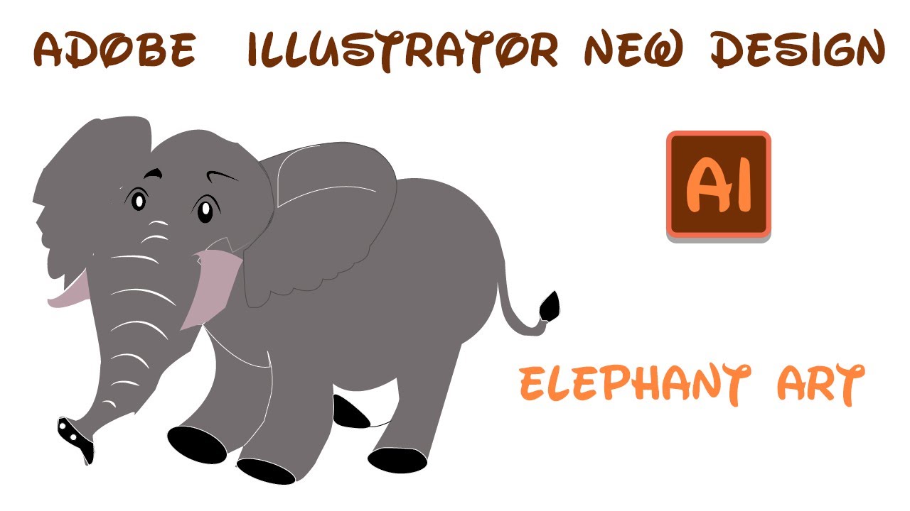 How To Create An Elephant Drawing In Adobe Illustrator - YouTube