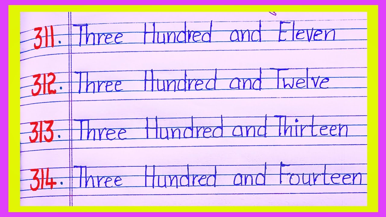 Learn Number names311-320//Learn Number spellings311-320 and their ...