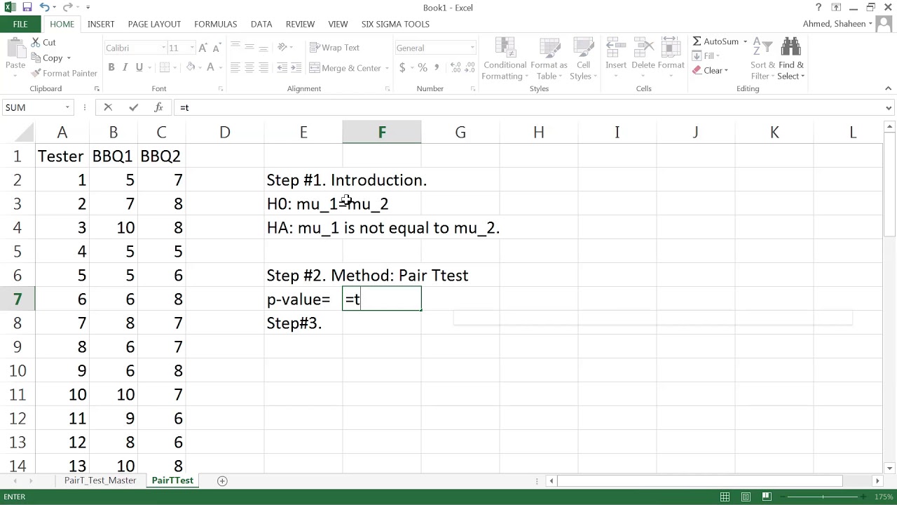 Four Steps Method of Hypothesis Testing Two Sample Paired T Test - YouTube