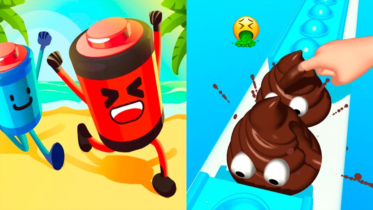 Pop Run VS Battery Run - All Levels SpeedRun Gameplay Android iOS Ep1 ...