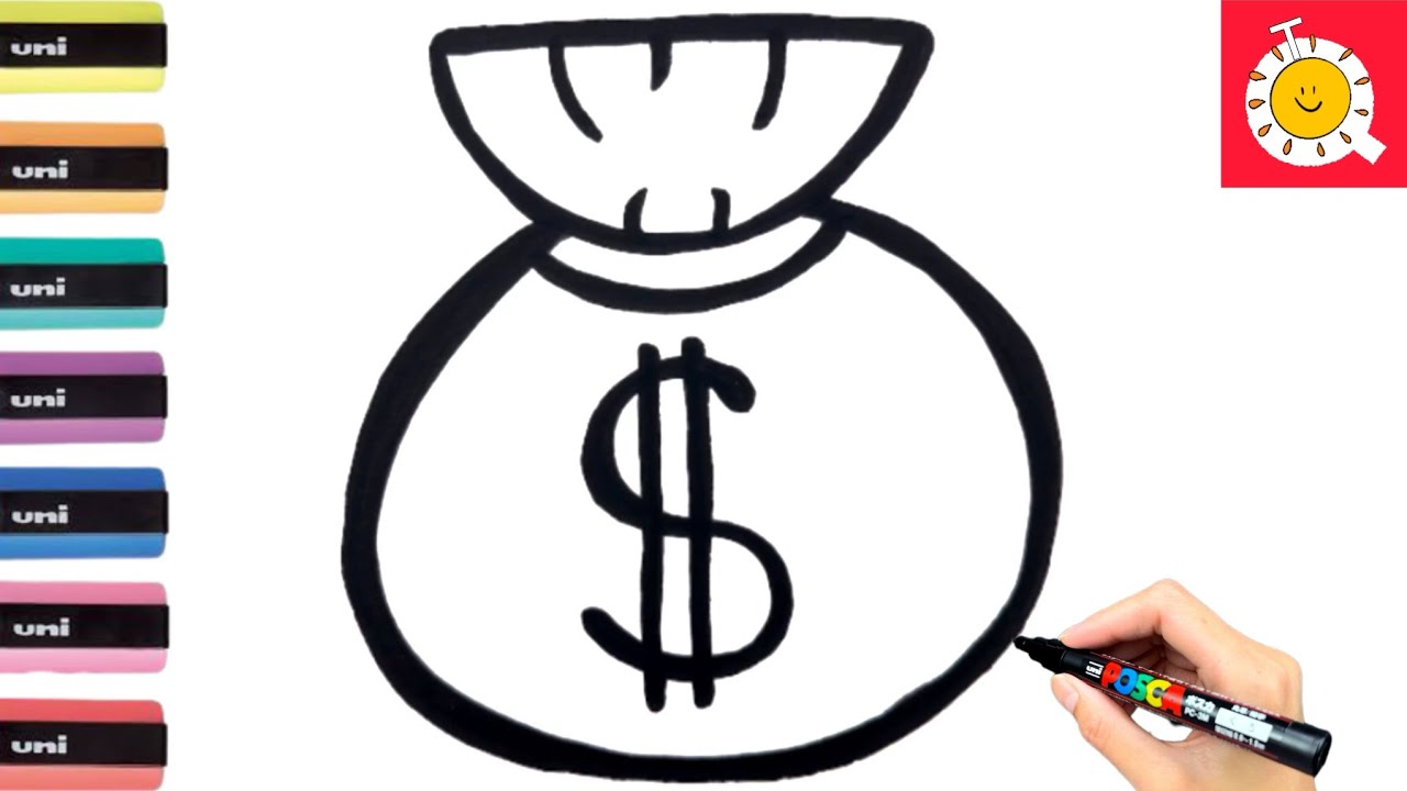 How to draw Bag Of Money for kids|| Drawing for kids - YouTube