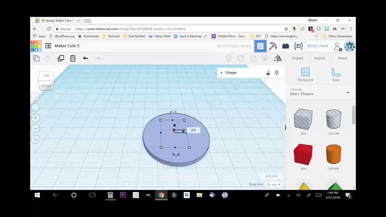 Playing with TinkerCad to Create a Maker Coin - YouTube