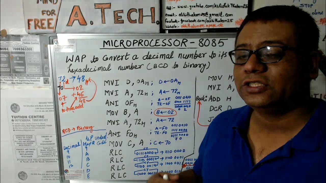 8085 Program:-WAP to convert decimal number to its corresponding hexadecimal number. - YouTube