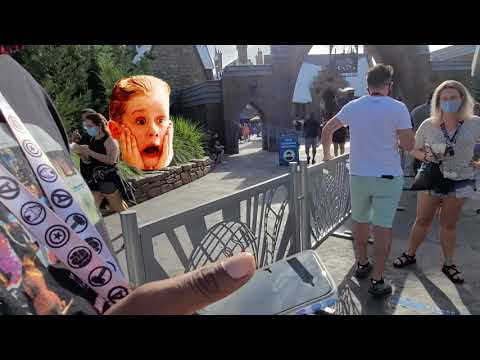 Islands Of Adventure - Sneak peak of velocicoaster - line queues & POV ...