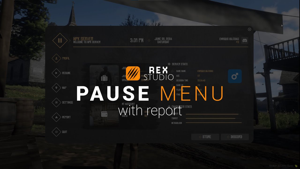 PAUSE MENU [VORP][RSG] -- [REDM] By Rex Studio - YouTube