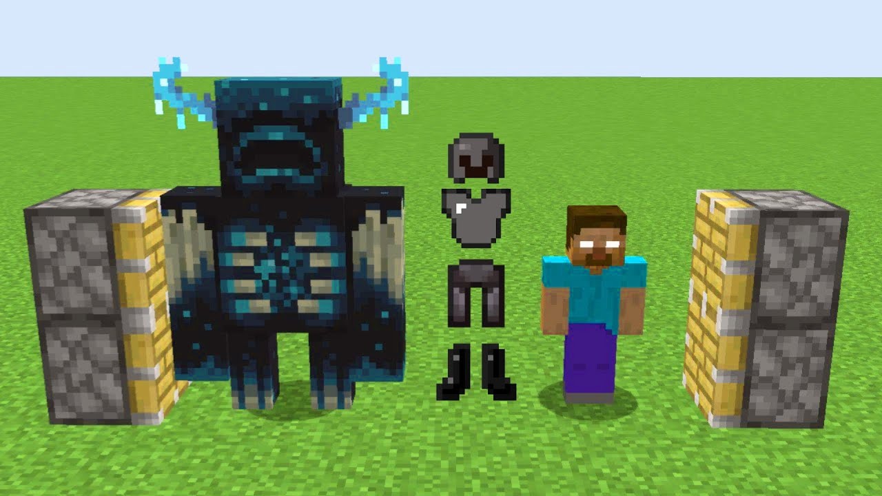 Warden + all netherite armor + Herobrine=??? - YouTube