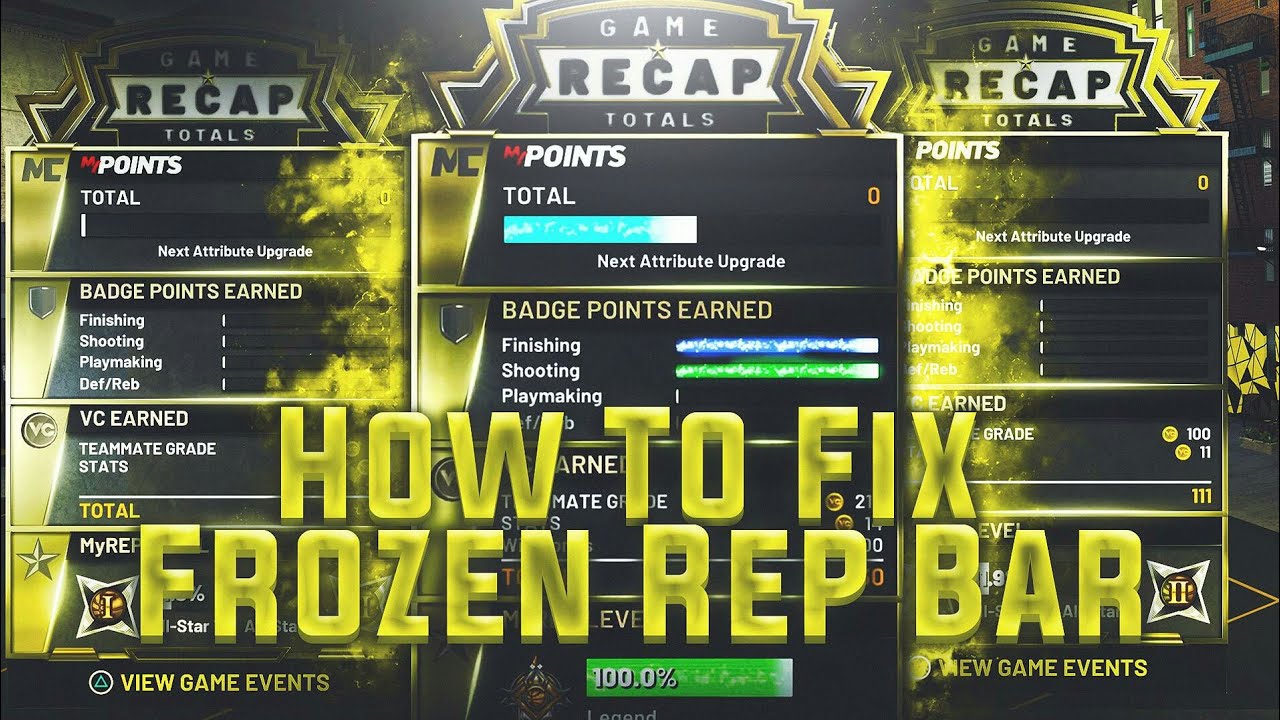 HOW TO FIX FROZEN REP AND BADGE PROGRESS BAR IN NBA 2K20 (MUST WATCH ...