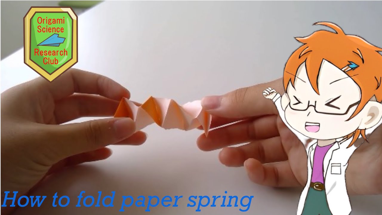 How to fold paper spring and its extension 【English ver.】 - YouTube