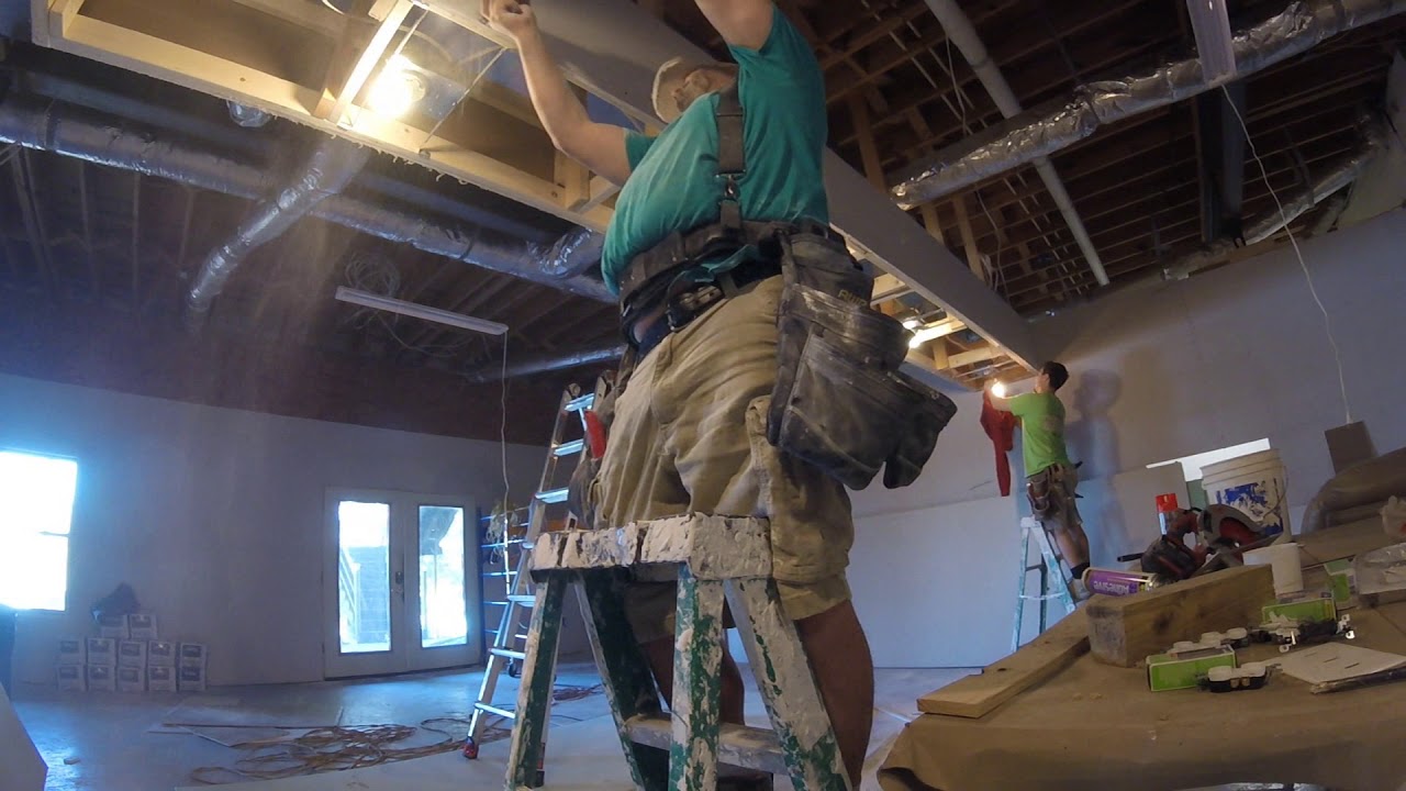 Stacking drywall in a basement remodel Pt 2 - YouTube
