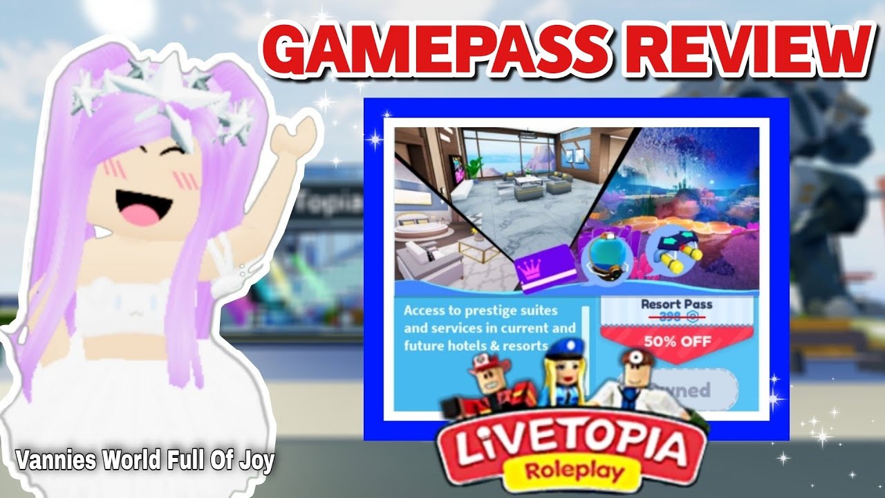 🤿🏩 LIVETOPIA RESORT GAMEPASS REVIEW || LIVETOPIA ROBLOX || Vannies ...