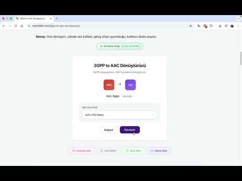 3GPP to AAC Dönüştürücü | 3GPP Video Dosyalarından AAC Ses Çıkarma Ücretsiz Araç