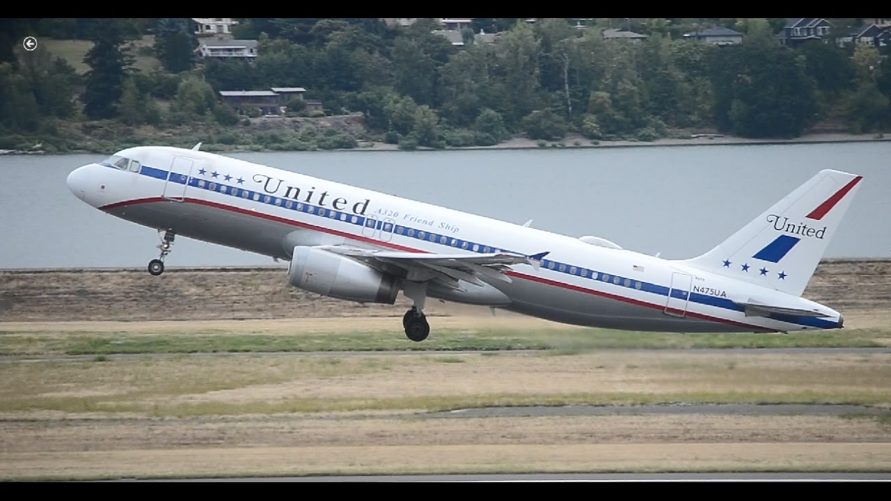 United Airlines Airbus A320-200 [N475UA] (Retro Livery) Takeoff From ...