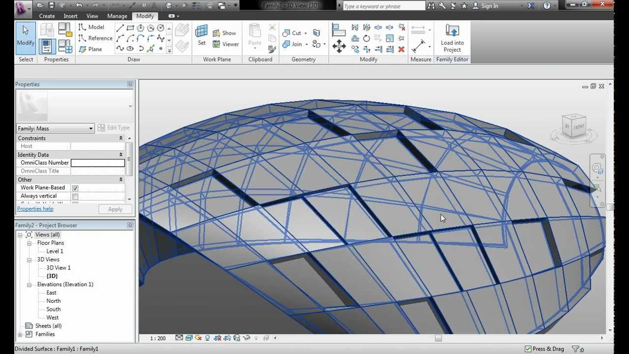 Revit 2013 - Superficie con grosor + Paneles rectangulares # ...