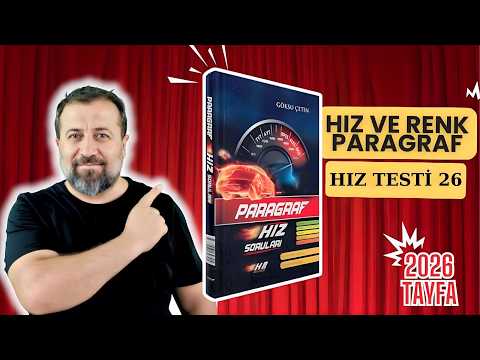 🏎️💨 PARAGRAF HIZ SORULARI - Hız Testi 26 - Video Çözümü 🏎️💨