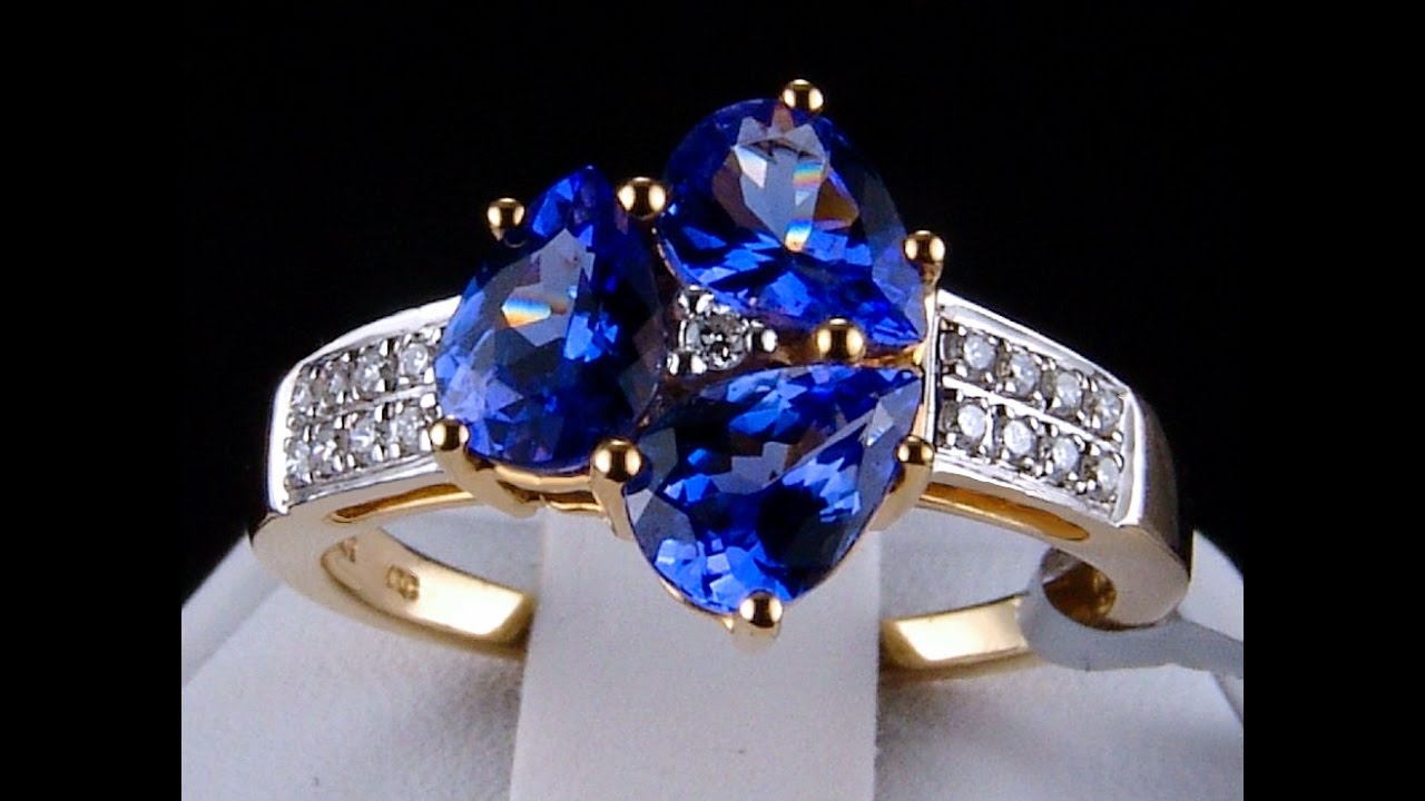 AAA Tanzanite Trilogy with Diamonds - YouTube