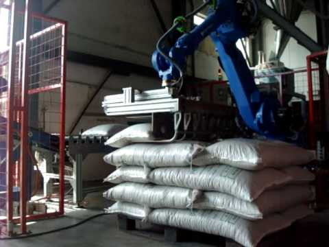 ROBOTIC BAG PALLETIZING - YouTube