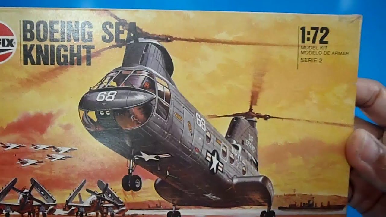 Classic 1:72 AIRFIX Boeing Vertol UH-46A Sea Knight Model kit box ...