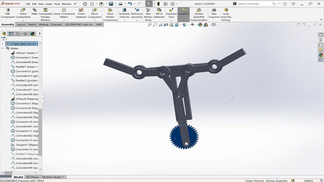 How to design a Flapping Honey Bee Drone in Solidworks? || Part 5 ...