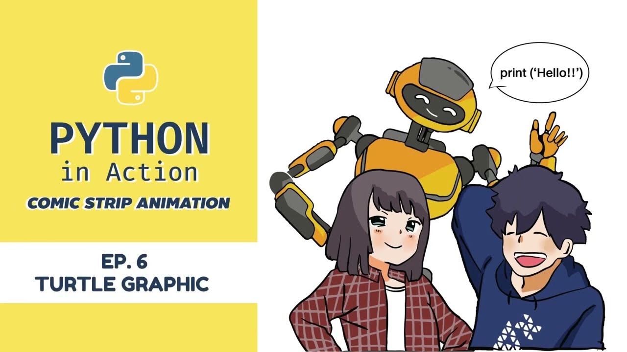 PYTHON in Action COMIC STRIP ANIMATION EP6 : Turtle Graphic - YouTube