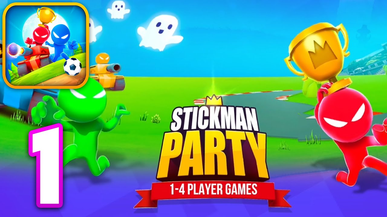 Stickman Party - Walkthrough Gameplay Part 1 - 4 Players MiniGames ...